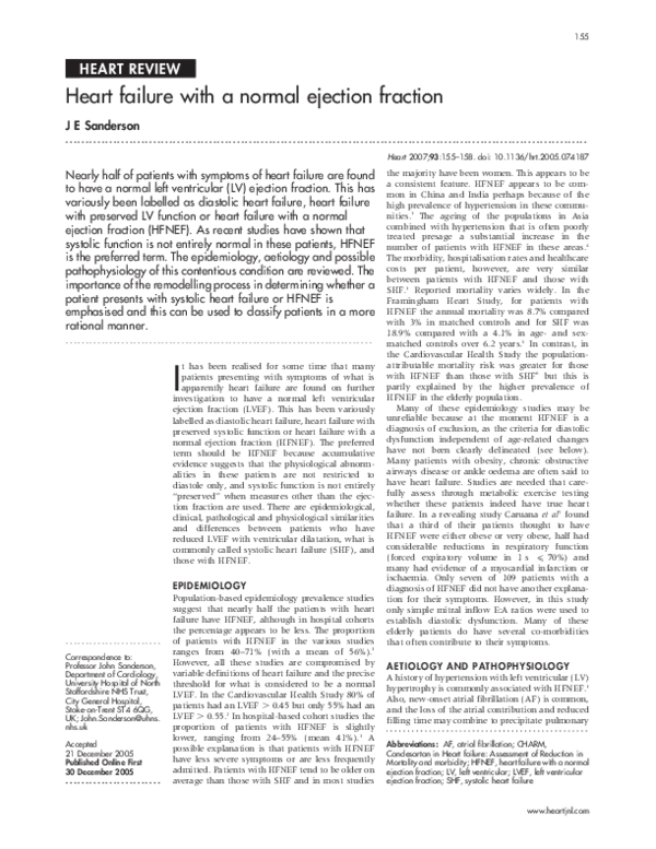 (PDF) Heart Failure With Normal Ejection Fraction