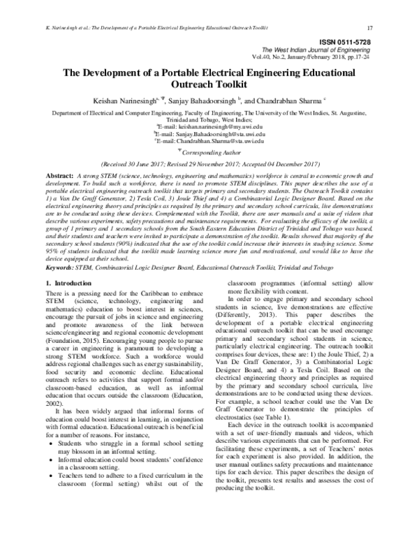 (PDF) The Development of a Portable Electrical Engineering Educational ...