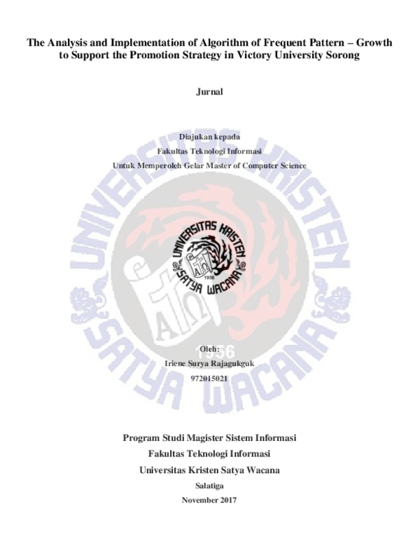 (PDF) The Analysis and Implementation of Algorithm of Frequent Pattern ...