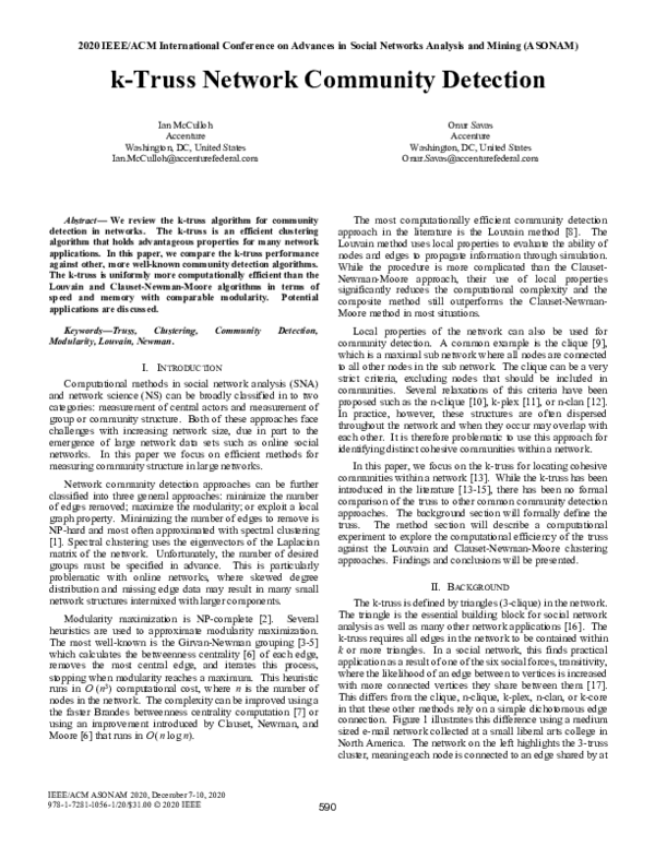(PDF) k-Truss Network Community Detection