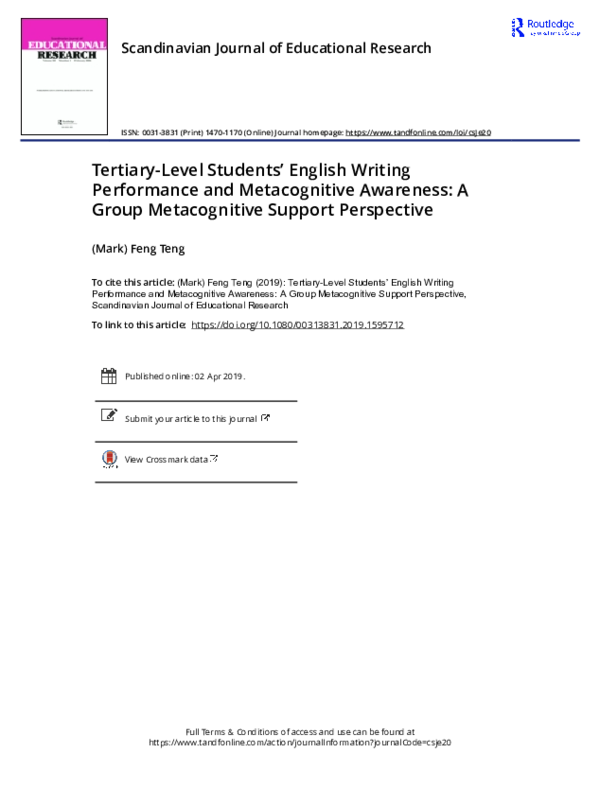 (PDF) Tertiary-Level Students’ English Writing Performance and ...