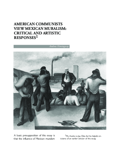 (PDF) American communists view Mexican muralism: Critical and artistic ...