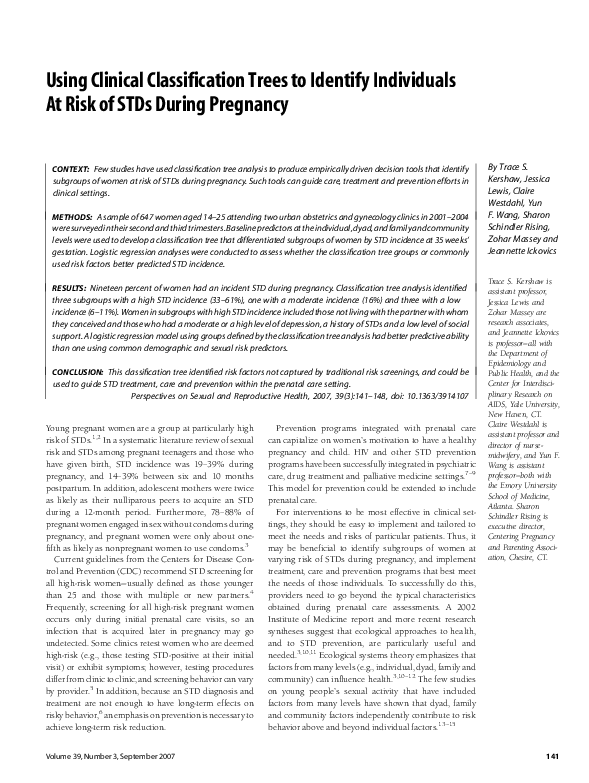 (PDF) Using Clinical Classification Trees to Identify Individuals at ...