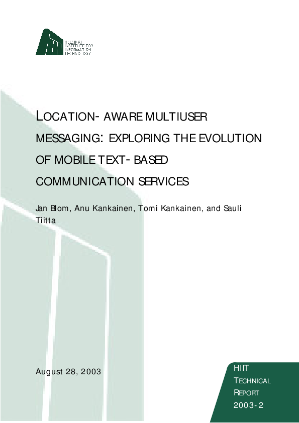 (PDF) Location-Aware Messaging in Mobile Communication
