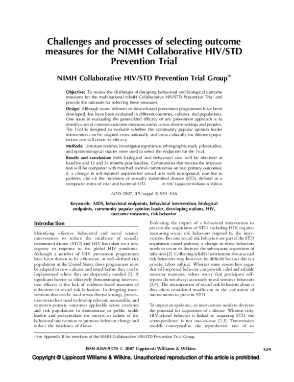 (PDF) Challenges and processes of selecting outcome measures for the ...