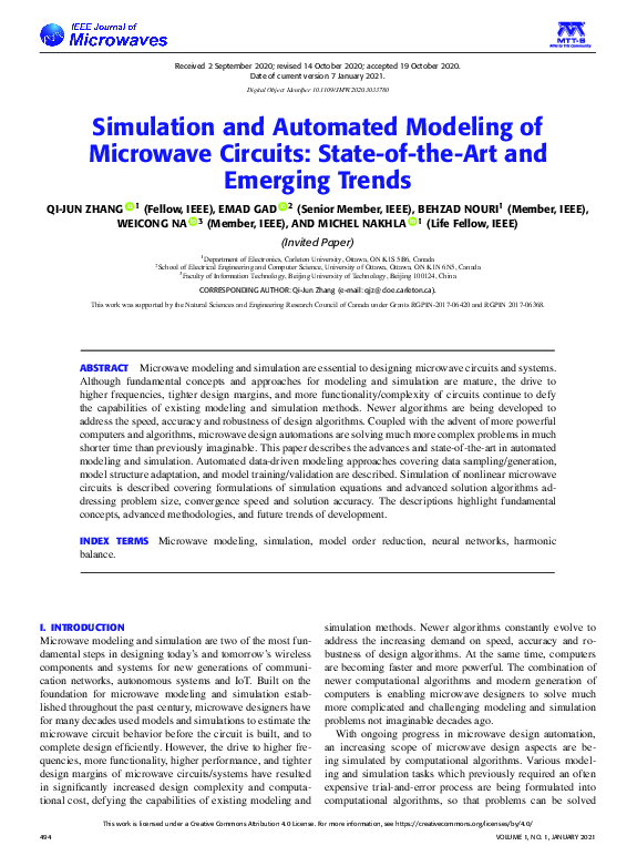 Pdf Simulation And Automated Modeling Of Microwave Circuits State Of
