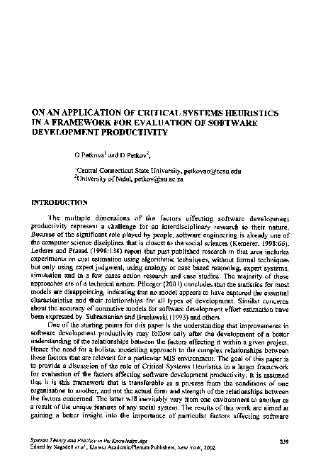 (PDF) On an Application of Critical Systems Heuristics in a Framework ...