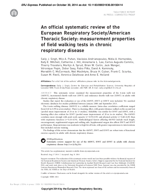 (PDF) An official systematic review of the European Respiratory Society ...