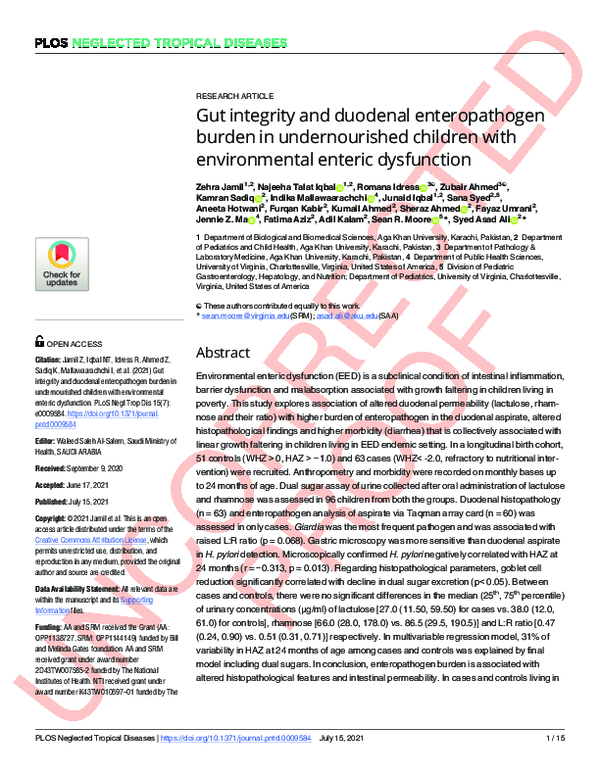 (PDF) Gut integrity and duodenal enteropathogen burden in ...