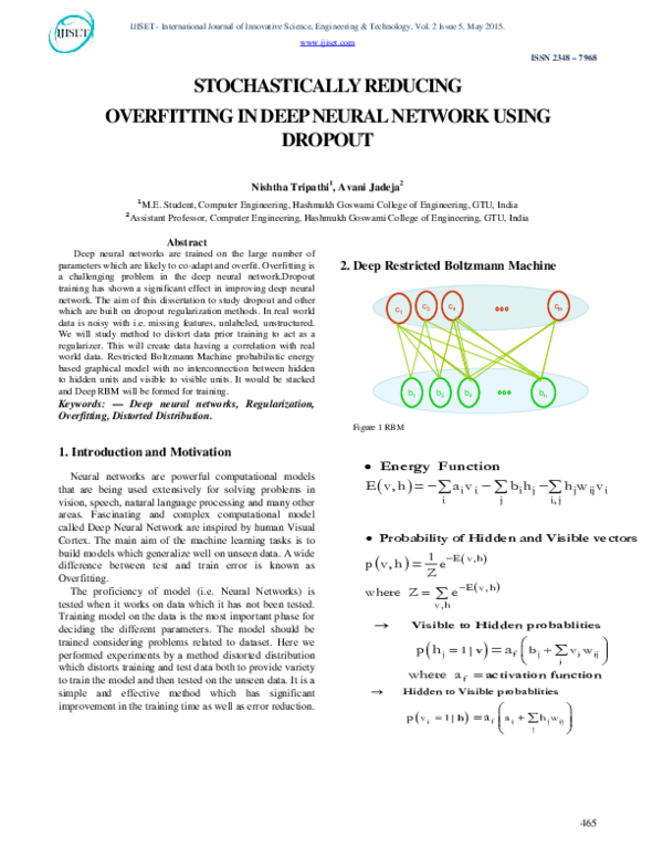 (PDF) Stochastically Reducing Overfitting in Deep Neural Network Using Dropout