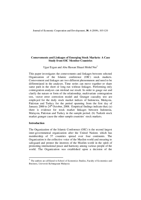 (PDF) Comovements and linkages of emerging stock markets: A case study ...