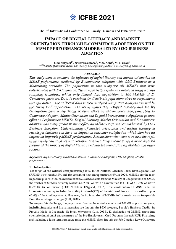 (PDF) Impact of digital literacy and market orientation through e ...