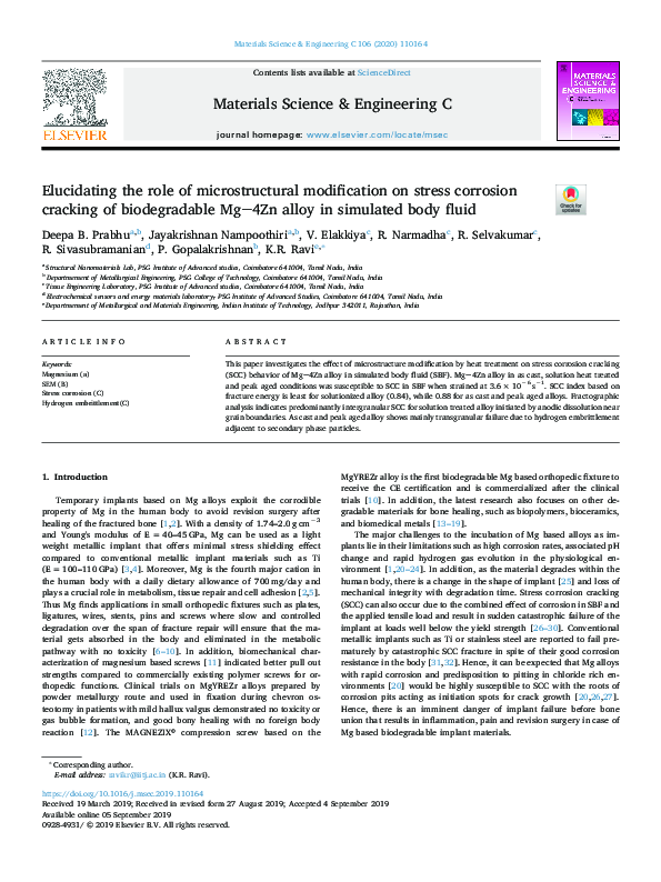 (PDF) Materials Science & Engineering C