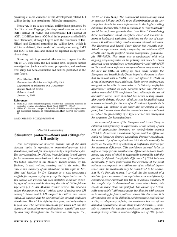 (PDF) Stimulation protocols—floors and ceilings for LH activity