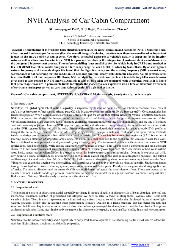 (PDF) NVH Analysis of Car Cabin Compartment