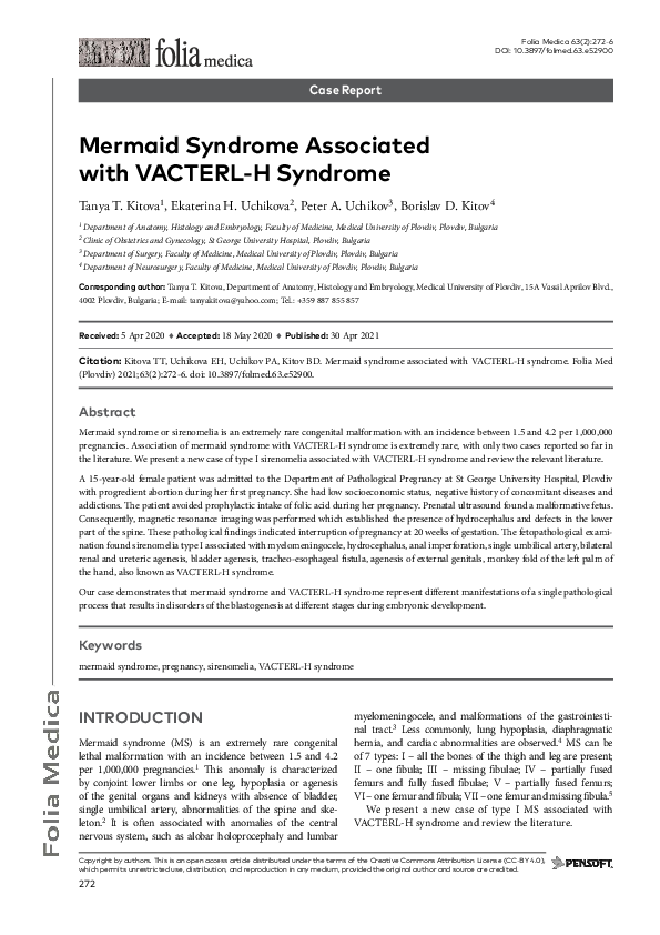 Mermaid syndrome associated with VACTERL-H syndrome