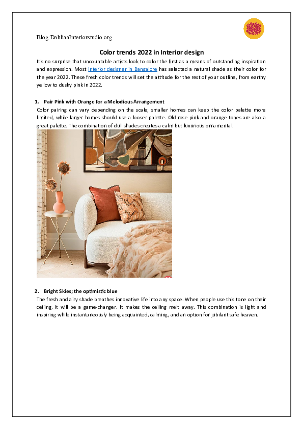 (DOC) Color trends 2022 in Interior design