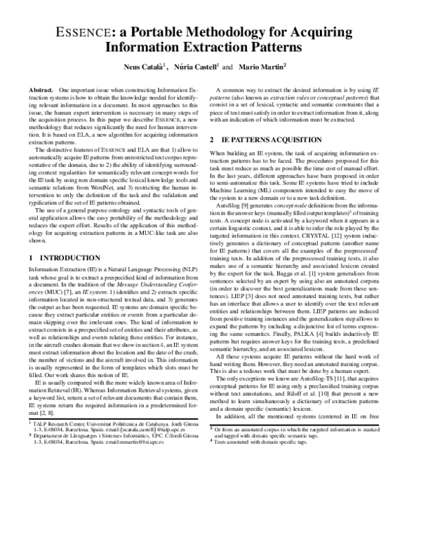 (PDF) Essence: A Portable Methodology for Acquiring Information ...