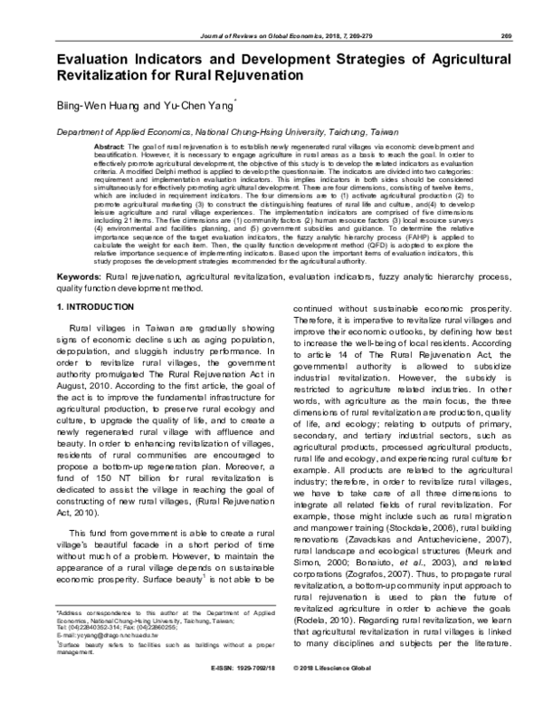 (PDF) Evaluation Indicators and Development Strategies of Agricultural ...
