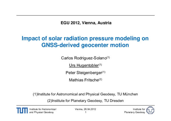 (PDF) Impact of solar radiation pressure modeling on orbital dynamics ...