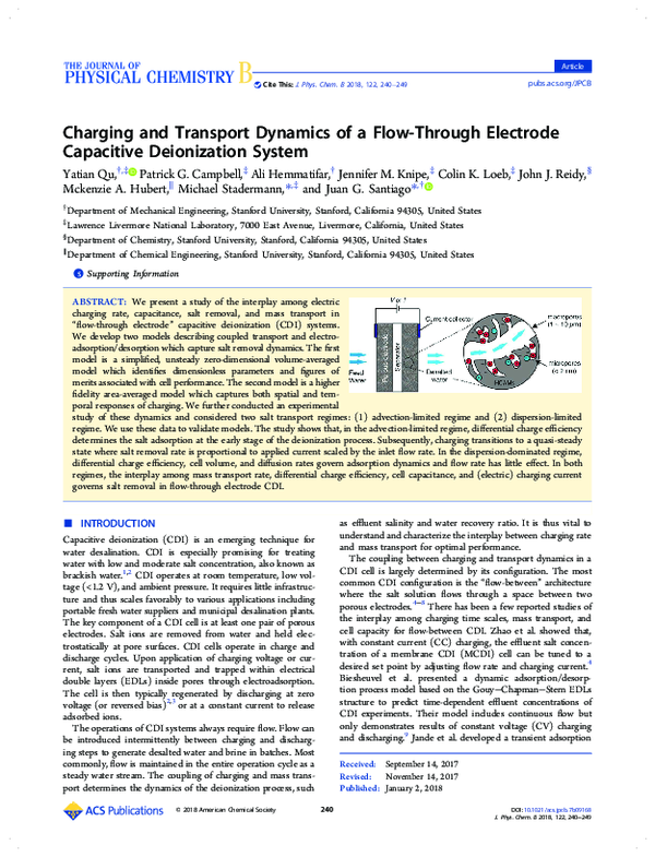 (PDF) Charging and Transport Dynamics of a Flow-Through Electrode ...