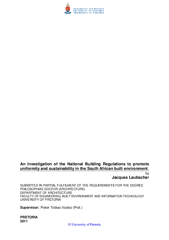 (PDF) An investigation of the National Building Regulations to promote ...