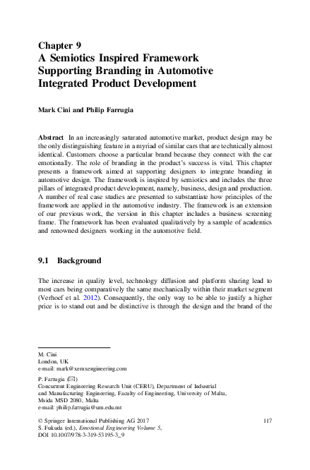(PDF) A Semiotics Inspired Framework Supporting Branding in Automotive ...