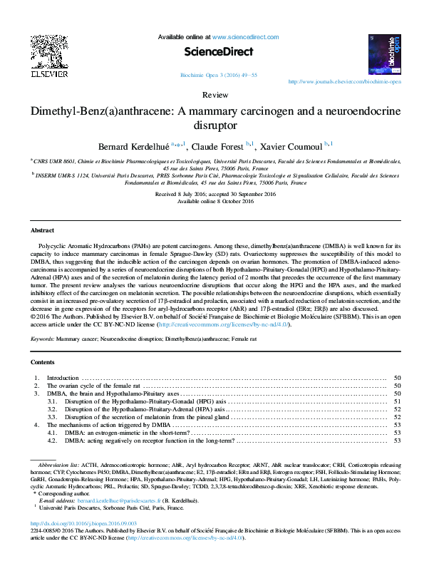 (PDF) Dimethyl-Benz(a)anthracene: A mammary carcinogen and a ...