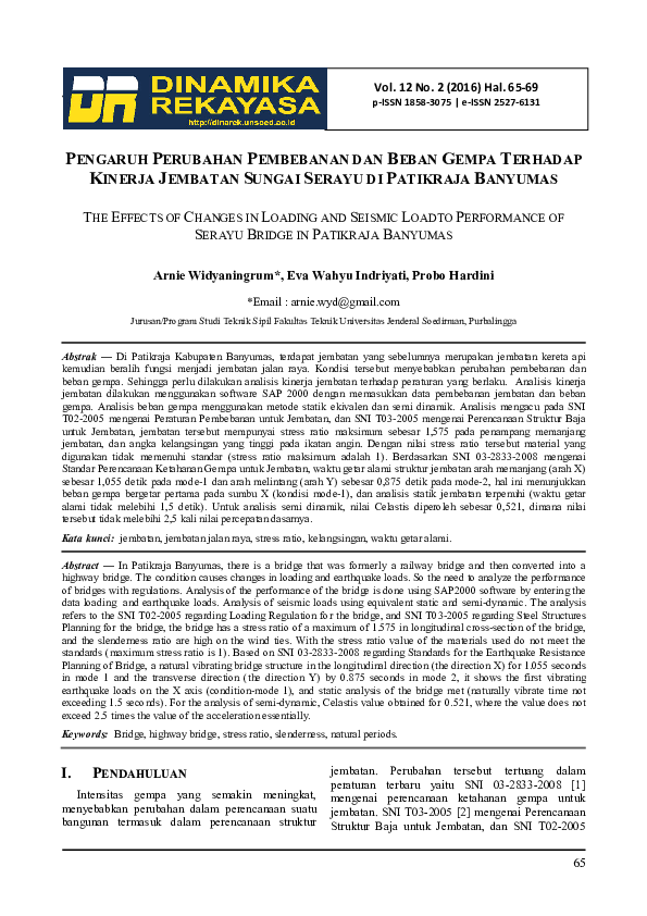 (PDF) The Effects of Changes in Loading and Seismic Loadto Performance ...