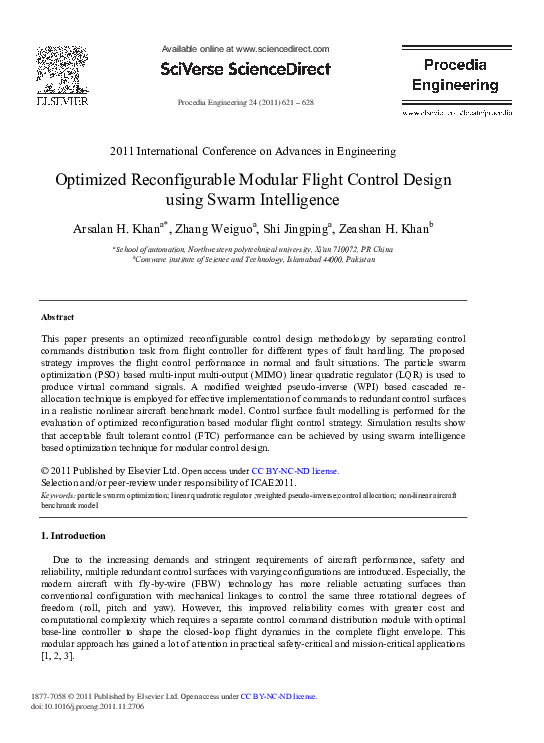 Pdf Optimized Reconfigurable Modular Flight Control Design Using