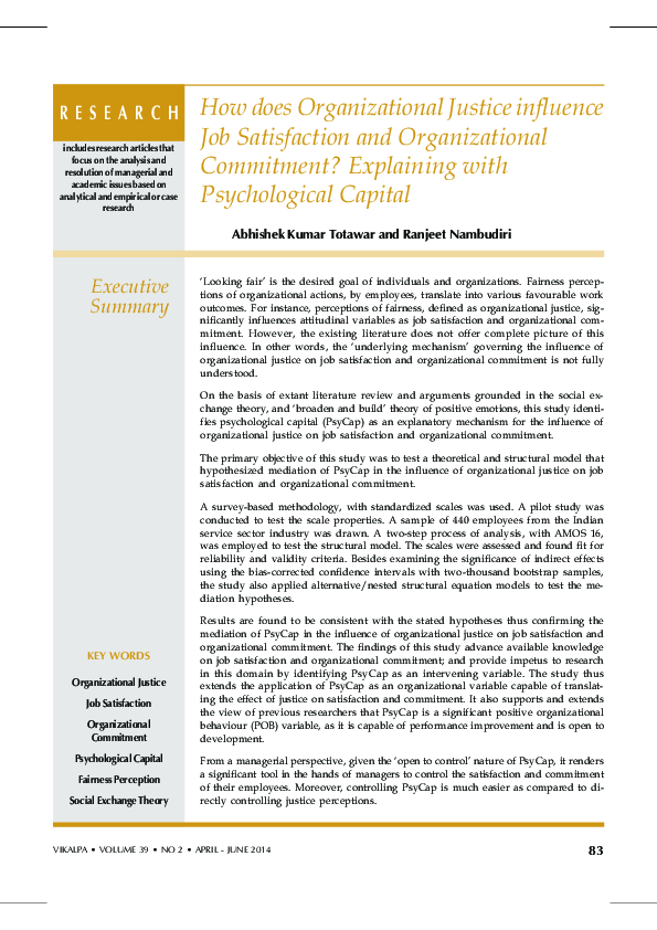 (PDF) How does Organizational Justice influence Job Satisfaction and ...