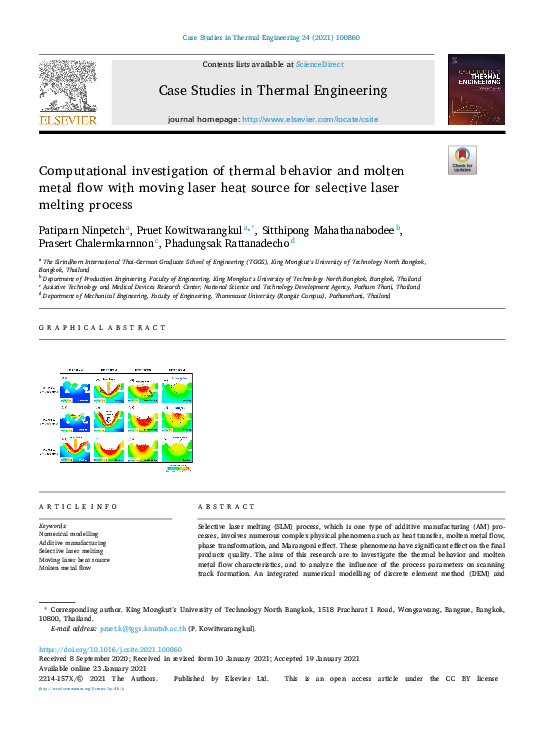(PDF) Thermal Behavior in Selective Laser Melting