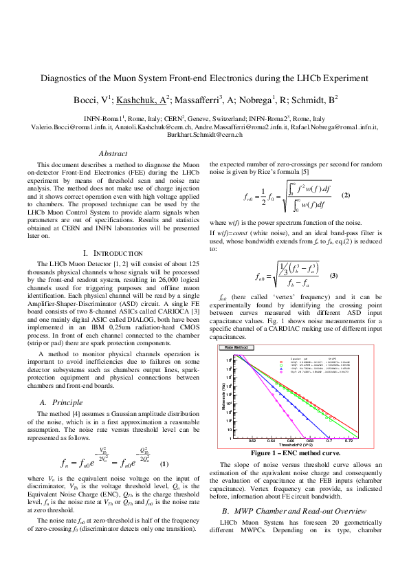 (PDF) Diagnostics of the Muon System Front-end Electronics during the LHCb Experiment