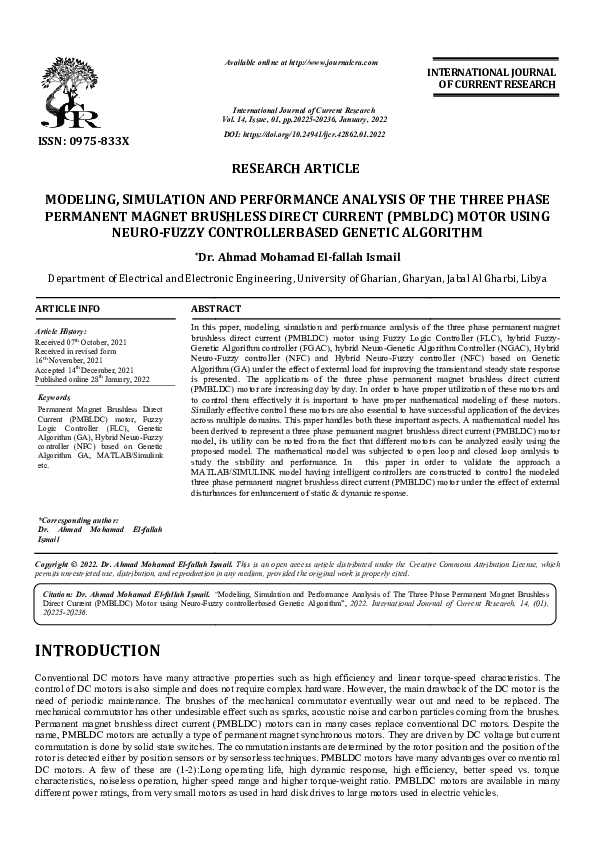 Pdf Modeling Simulation And Performance Analysis Of The Three Phase