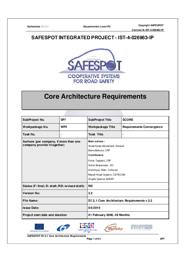 (PDF) Core Architecture Requirements