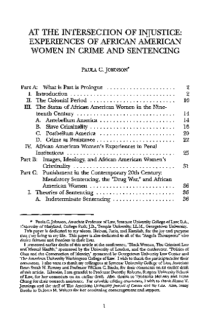 (PDF) At the Intersection of Injustice: Experiences of African American ...