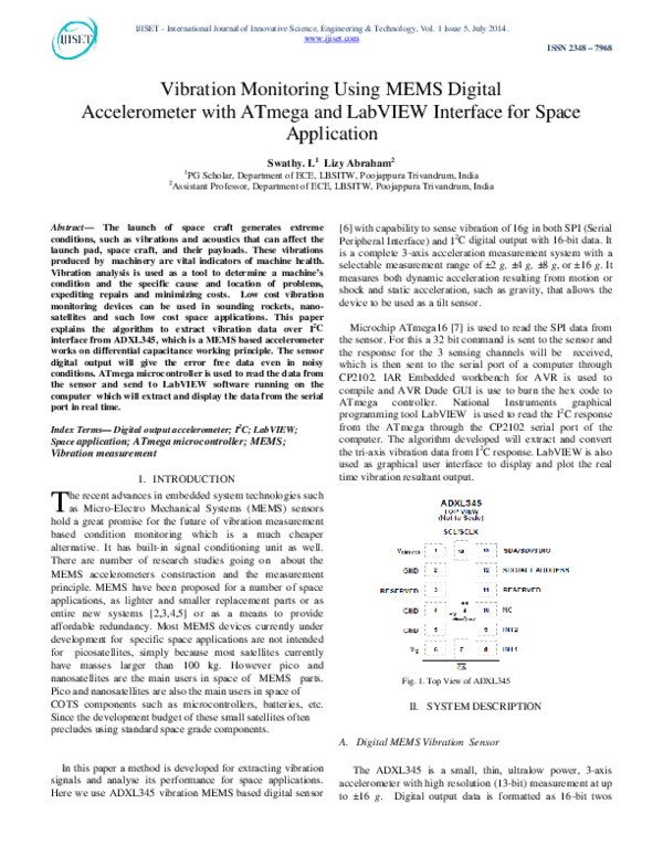 (PDF) Vibration Monitoring Using MEMS Digital Accelerometer with ATmega and LabVIEW Interface ...
