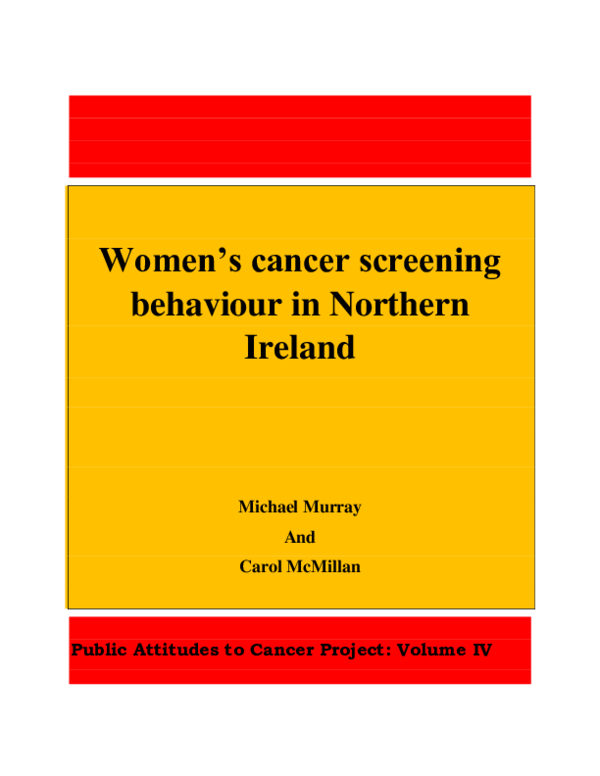 (PDF) Women's cancer screening behaviour in Northern Ireland