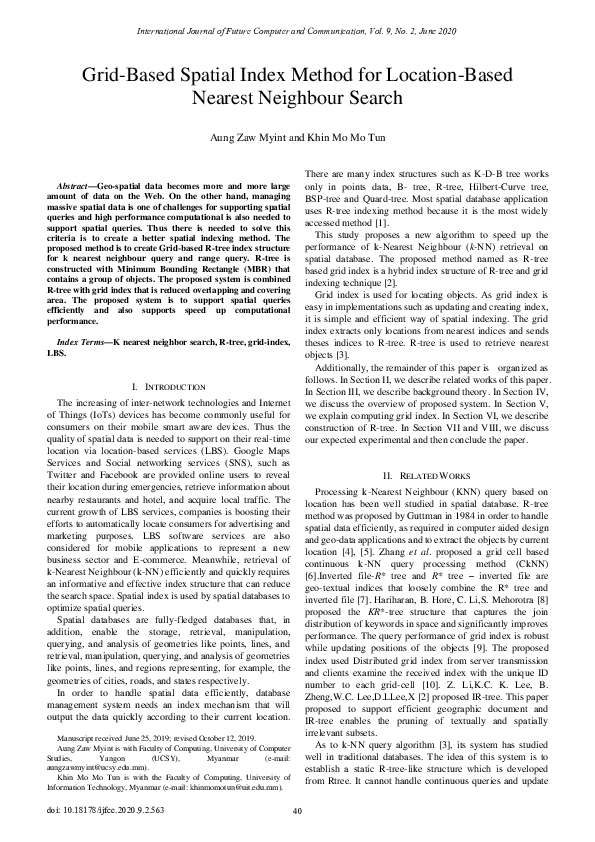 Pdf Grid Based Spatial Index Method For Location Based Nearest Neighbour Search