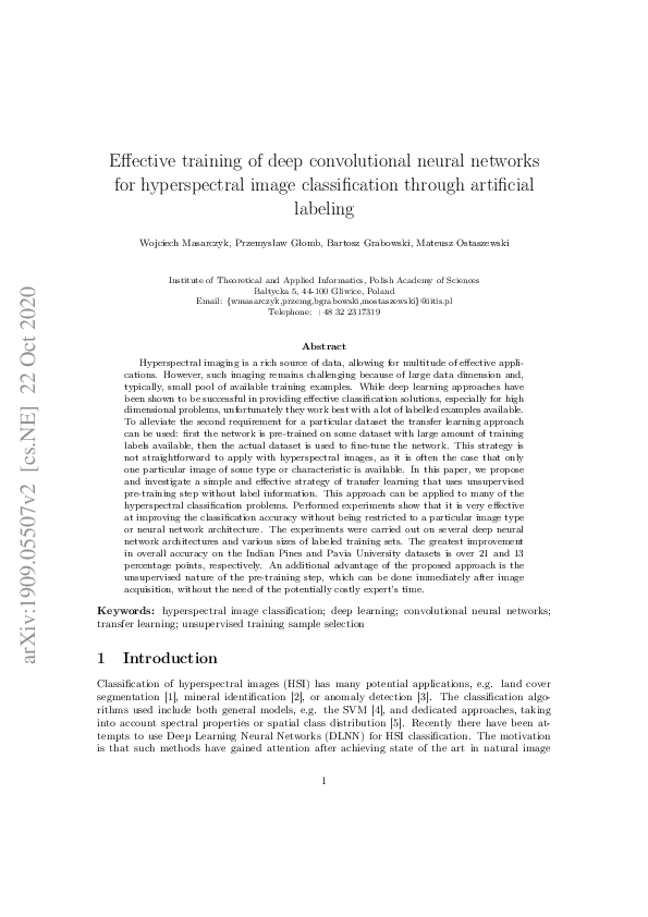 (PDF) Ective Transfer Learning for Hyperspectral Image Classification with Deep Convolutional ...