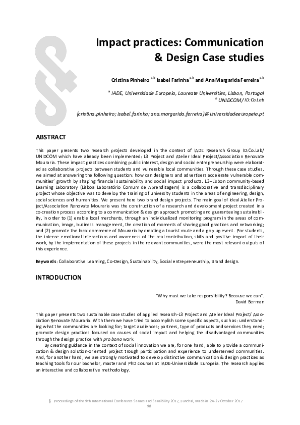 (PDF) Impact practices: Communication & Design Case studies