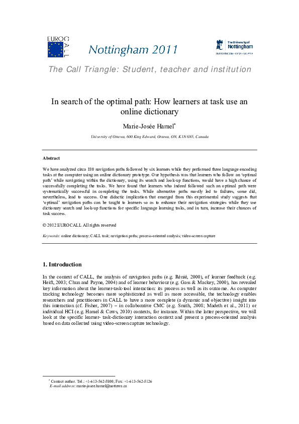(PDF) The Call Triangle: student, teacher and institution