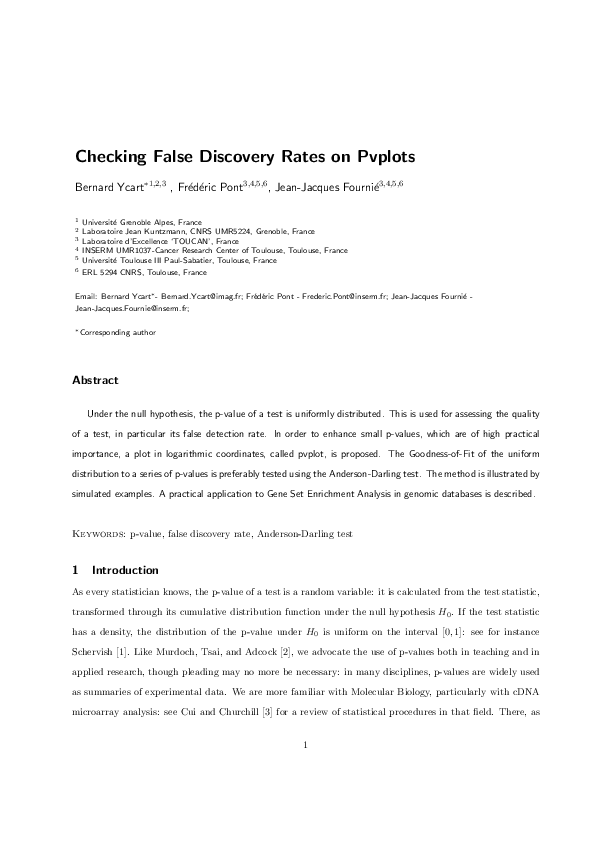 (PDF) Checking False Discovery Rates on Pvplots