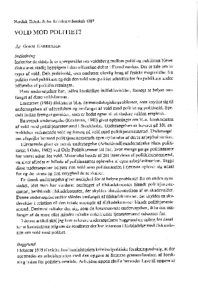 (PDF) Vold mod politiet?