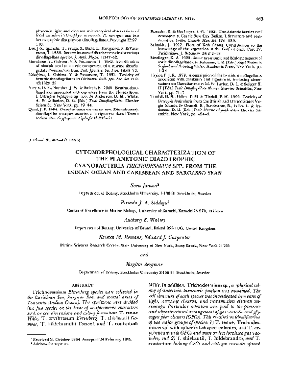 (PDF) Cytomorphological Characterization of the Planktonic Diazotrophic ...