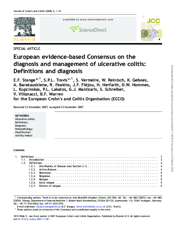 (PDF) European evidence-based consensus on the diagnosis and management ...