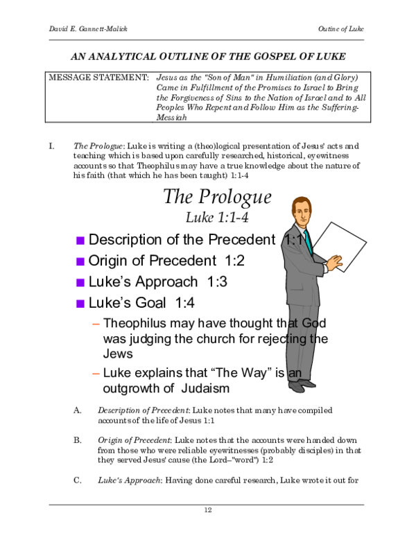 (PDF) An Analytical Outline of the Gospel of Luke