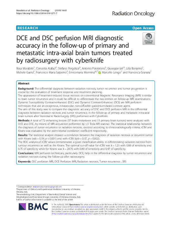 (PDF) DCE and DSC perfusion MRI diagnostic accuracy in the follow-up of ...