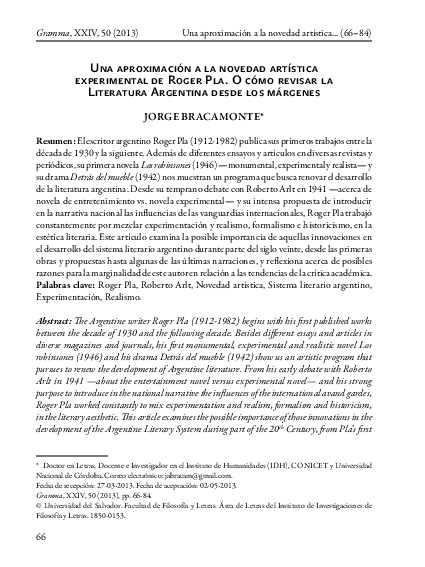 (PDF) Una Aproximación a la Novedad Artística Experimental de Roger Pla ...
