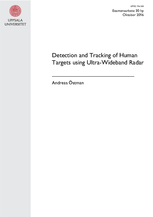 (PDF) Detection and Tracking of Human Targets using Ultra-Wideband Radar